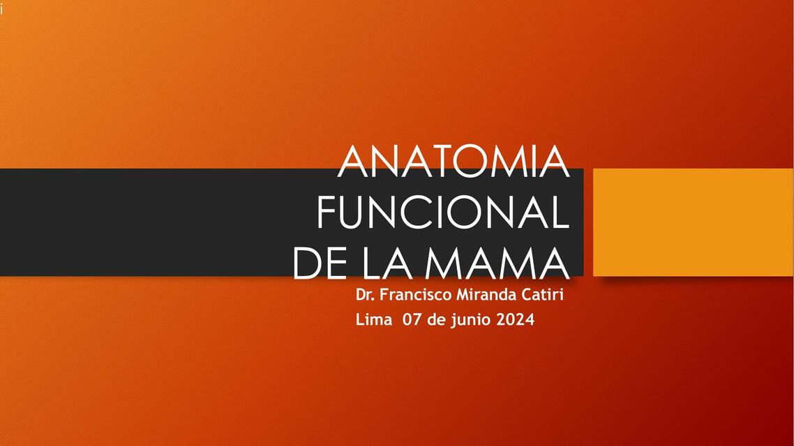 Anatomía funcional de la mama | LUIS ENRIQUE LAZARO RIOS | uDocz