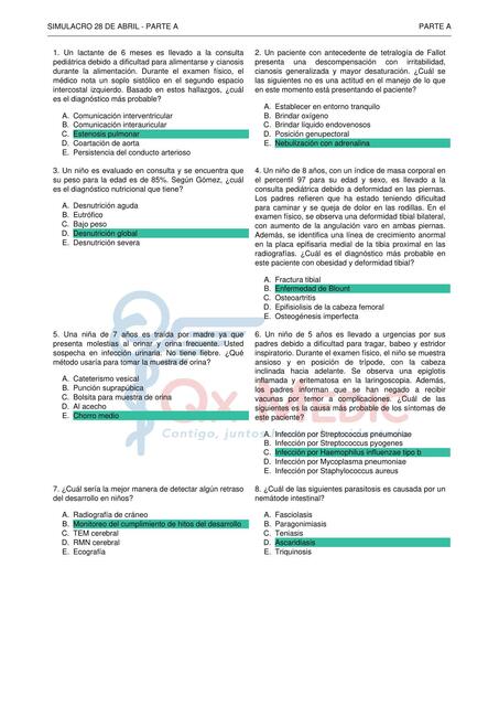 Simulacros RM resueltos Qx medic 8A | Andrea Llanqui García | uDocz