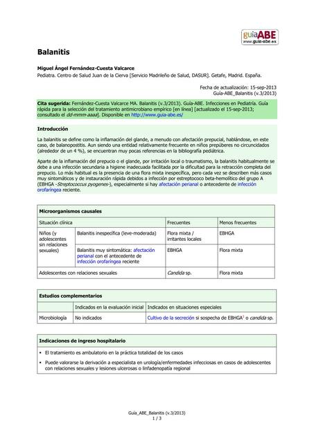 Guia ABE2 Balanitis v 3 | PEDRIATRÍA HGZ1 | uDocz