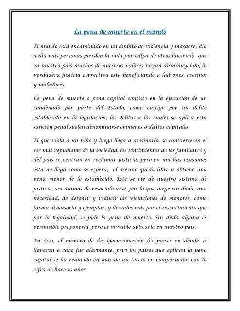 La pena de muerte en el mundo, México y los instrumentos multilaterales ... La pena de muerte en el mundo, México y los instrumentos multilaterales ...