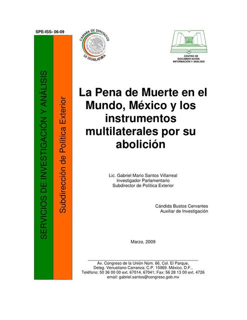 La pena de muerte en el mundo, México y los instrumentos multilaterales ... La pena de muerte en el mundo, México y los instrumentos multilaterales ...