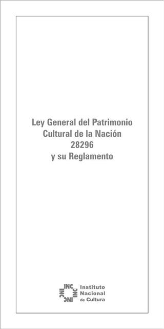 Ley General del Patrimonio Cultural de la Nación | Yisus 粘 | uDocz