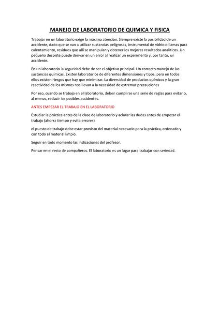 Flashcards de MANEJO DE LABORATORIO DE QUIMICA Y FISICA | Por Luz Romero | uDocz