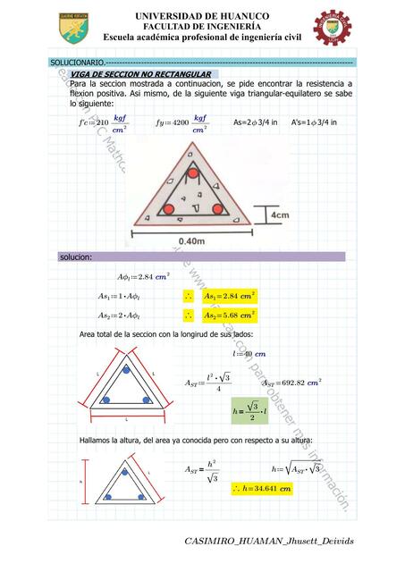 VIGA DE SECCION TRIANGULAR | Jhusett Deivids | uDocz