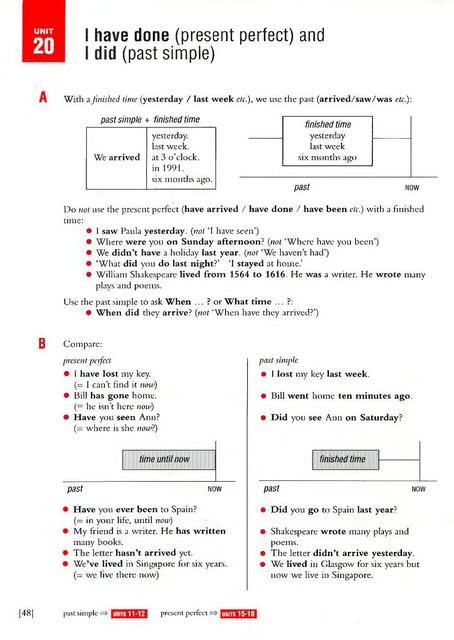 Resúmenes de past simple | Descarga apuntes de past simple