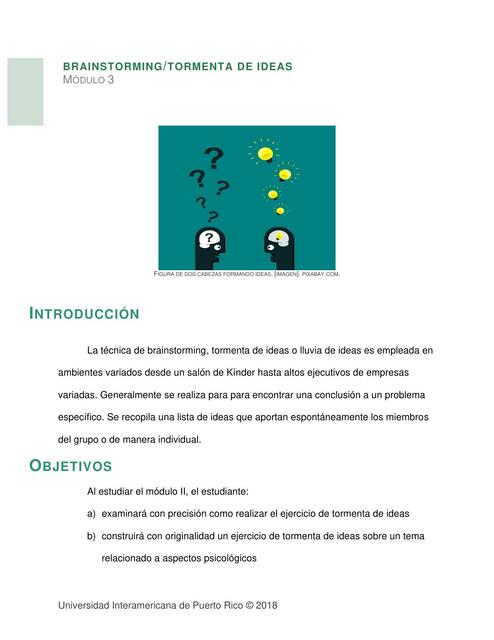 MODULO 3: TORMENTA DE IDEAS | Juliette Cordova Tirado | uDocz