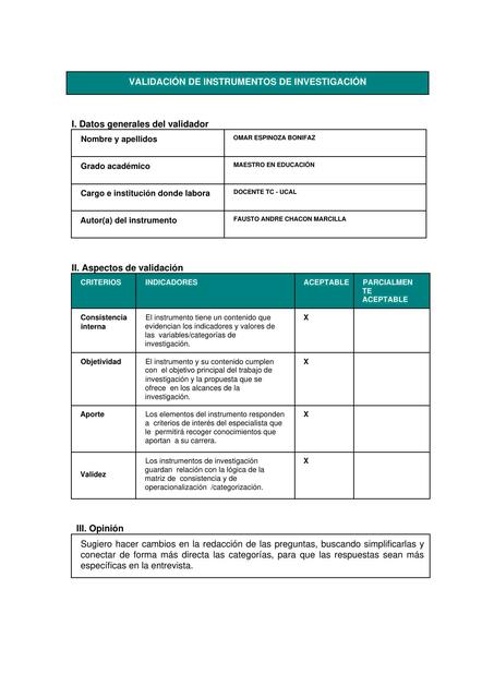 validacion Fausto Andre Chacon Marcilla | Fausto | uDocz