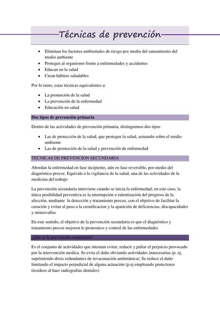 Técnicas de prevención | Agustina | uDocz