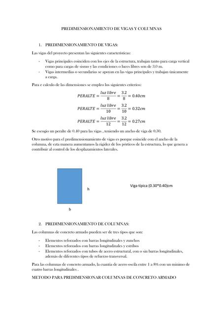 PREDIMENSIONAMIENTO DE VIGAS Y COLUMNAS docx | Rodrigo Amador Regalado | uDocz