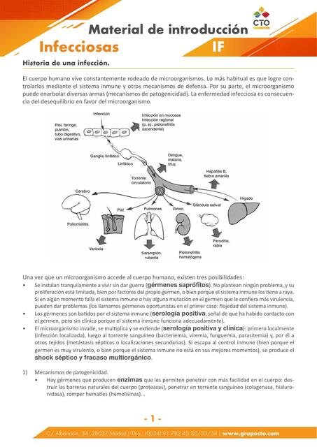 9 INTRODUCCION INFECCIOSAS | Matías | uDocz