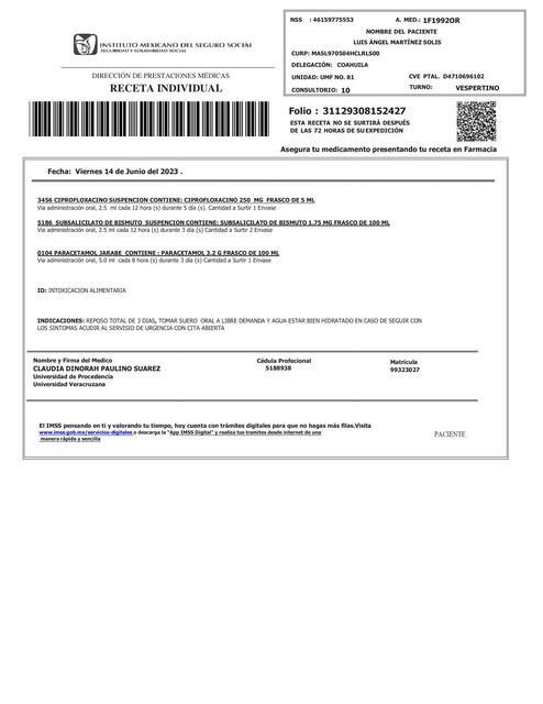 Resúmenes de receta imss | Descarga apuntes de receta imss