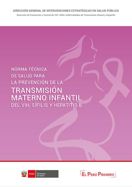 Prevención de transmisión materno infantil del VIH, Sífilis y Hepatitis B | Andrea Llanqui ...