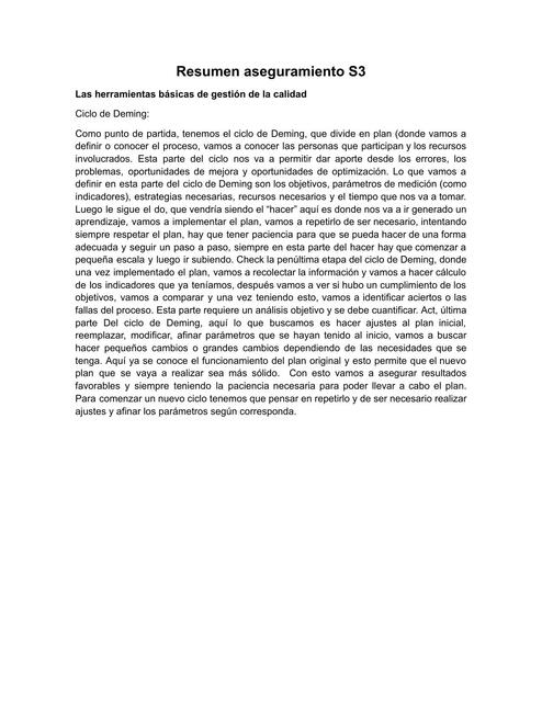 Resumen aseguramiento S3 | Ignacio | uDocz