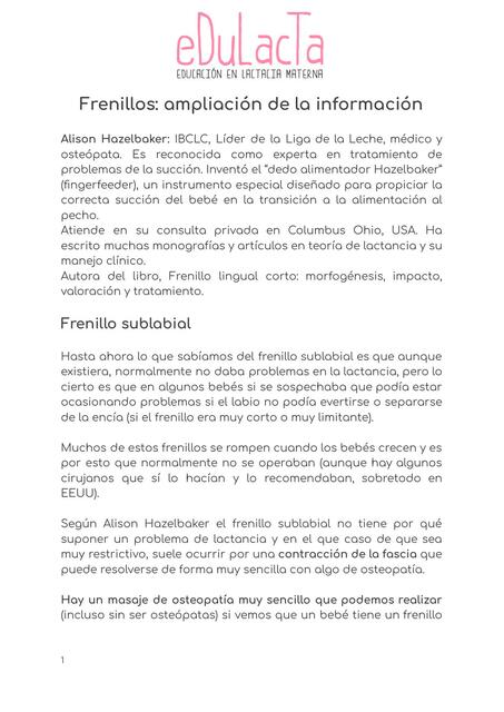 Frenillos ampliación de la información | CAMILA ANTONIA | uDocz