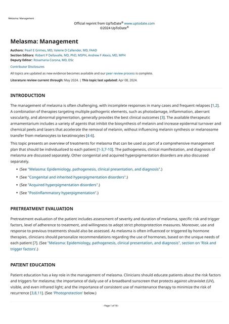 Melasma Management | Juan | uDocz