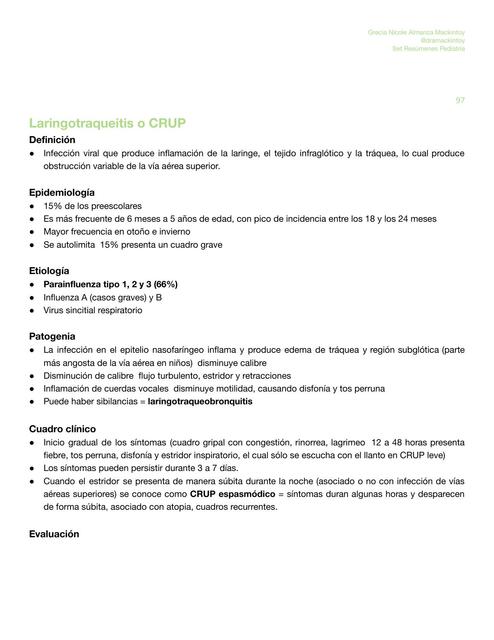 Laringotraqueitis o CRUP | Angie Mercado | uDocz