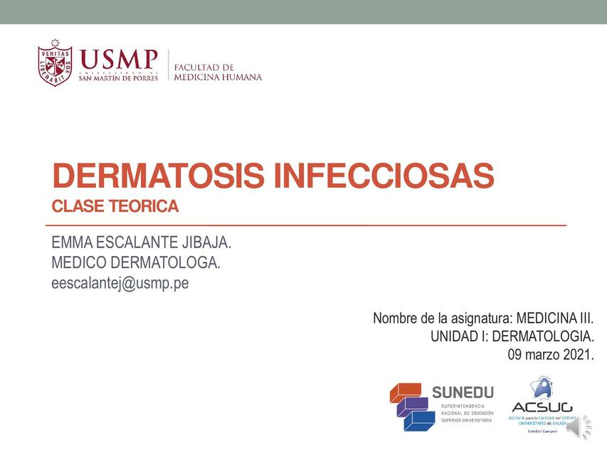 DERMATOSIS INFECCIOSA PARTE 2 F | GENGIS FRANCISCO | uDocz