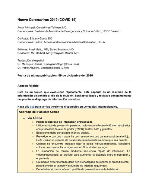 Resumen COVID EMRAP | Julio | uDocz