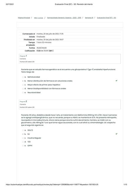 Farmacología Examen Final | Arellys Moreno | uDocz