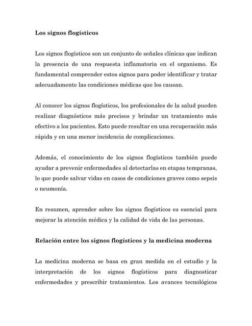 Signos flogísticos | Apuntes Médicos | uDocz