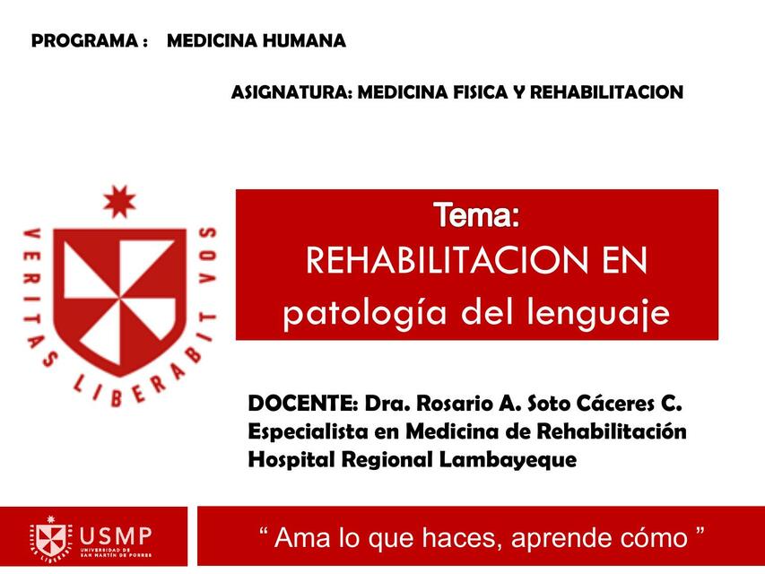 6 REHAB EN PATOLOG LENGUAJE | Natalie Sosa | uDocz