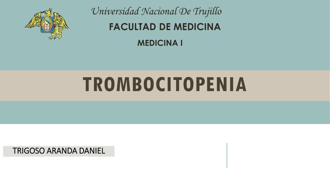 TROMBOCITOPENIA | *Medicine summaries* | uDocz