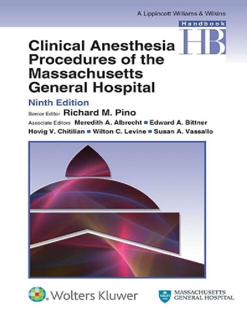 Richard M Pino Handbook of Clinical Anesthesia Pro | Elitt Espinoza | uDocz