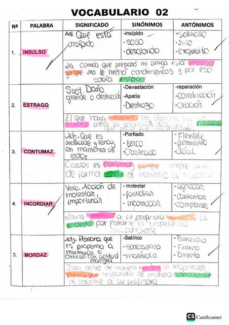vocabulario | Nicolle | uDocz