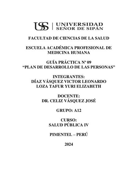 GUÍA PRÁCTICA 09 - SALUD PÚBLICA IV | Leonardo Díaz Vásquez | uDocz