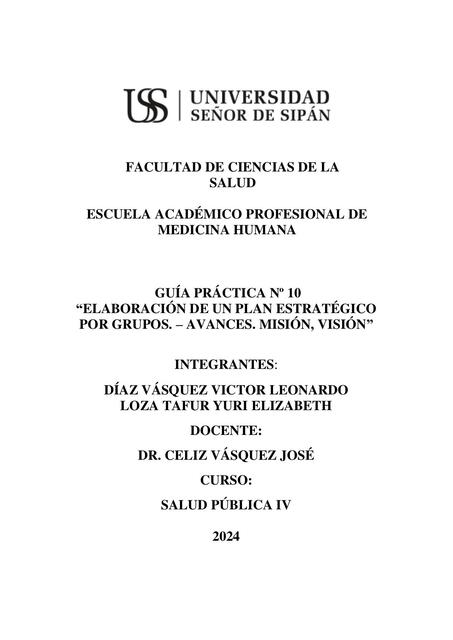 GUÍA PRÁCTICA 10 - SALUD PÚBLICA IV | Leonardo Díaz Vásquez | uDocz