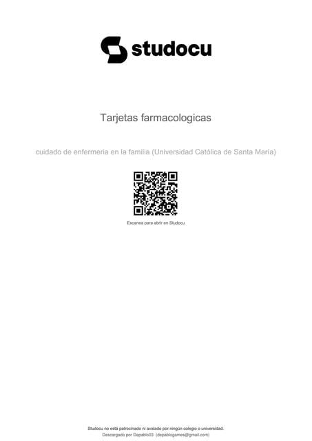 tarjetas farmacologicas | Jose | uDocz