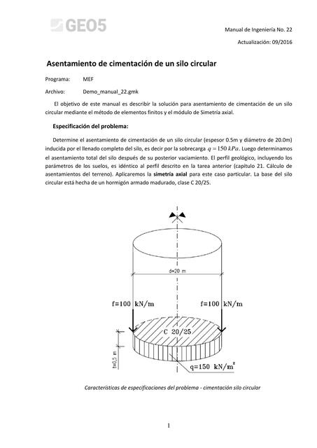 Asentamiento de cimentación de un silo circular | romario | uDocz
