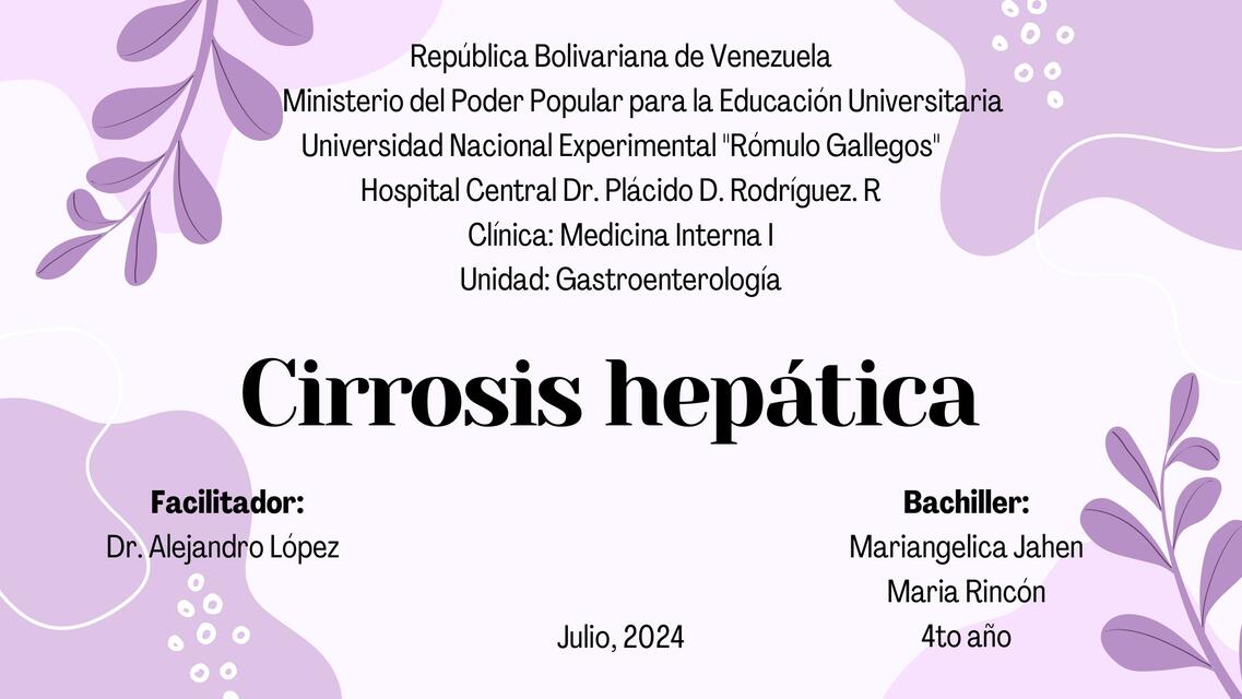 cirrosis hepatica presentación | María Rincon | uDocz
