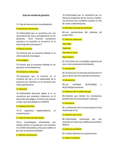 Guía de estudio de genética | Nancy A3C | uDocz
