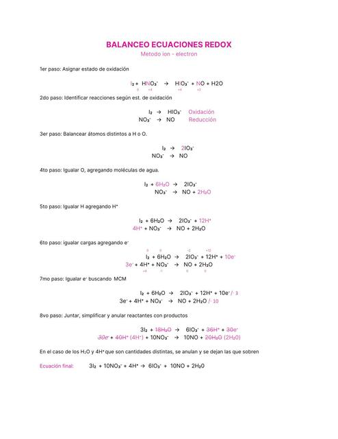 balanceo de ecuaciones redox | sofia | uDocz