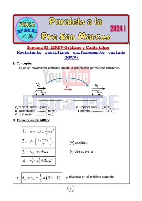 MRUV Gráficas I - Caída libre | Alonso | uDocz
