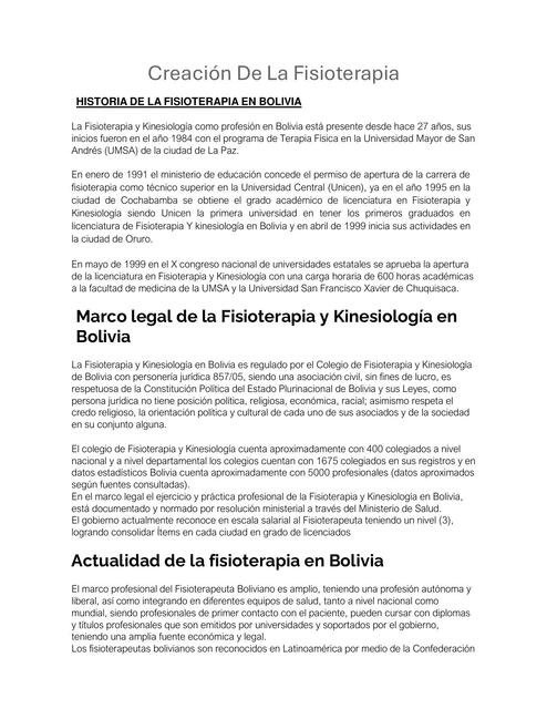 FISIOTERAPIA EN BOLIVIA | Torres Mela | uDocz