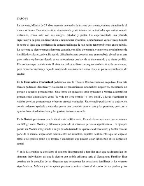 CASO EVALUACION PSICOTERAPIA | Magaly | uDocz