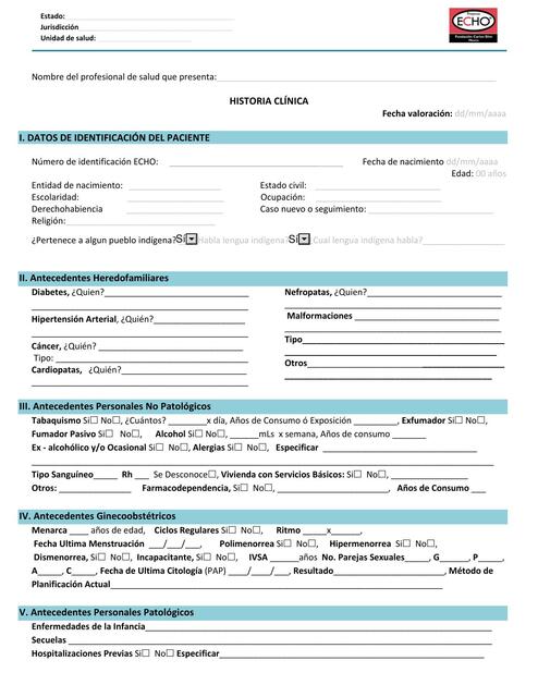 Histología del paciente ficha clínica | uDocz