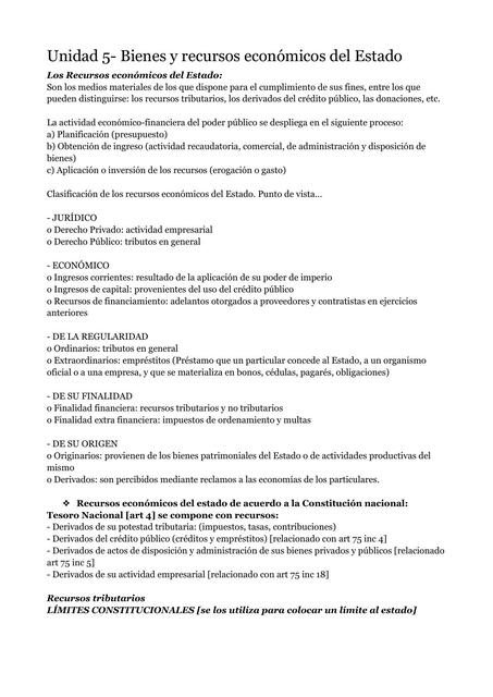 Unidad 5 Bienes y recursos económicos del Estado d | Antonella | uDocz