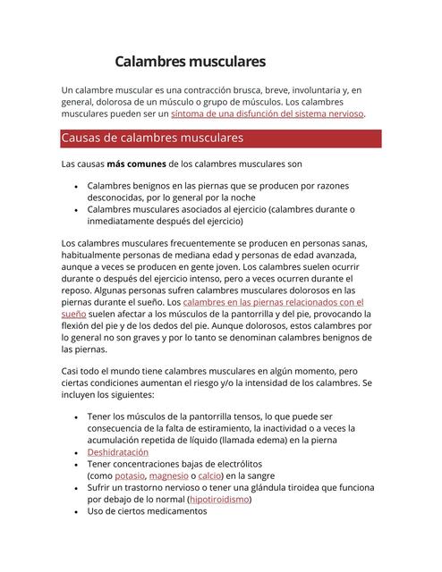 Resúmenes de calambres musculares | Descarga apuntes de calambres ...
