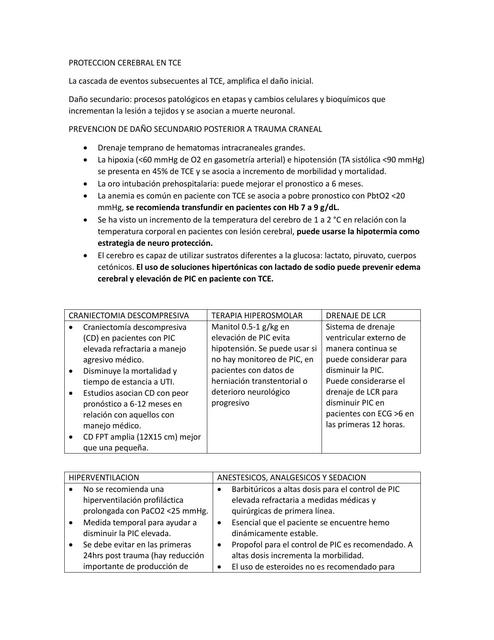 PROTECCION CEREBRAL EN TCE | Ana Mendez | uDocz