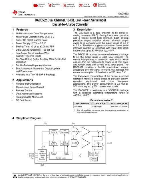 Dac datasheet | Enrique Tejada | uDocz