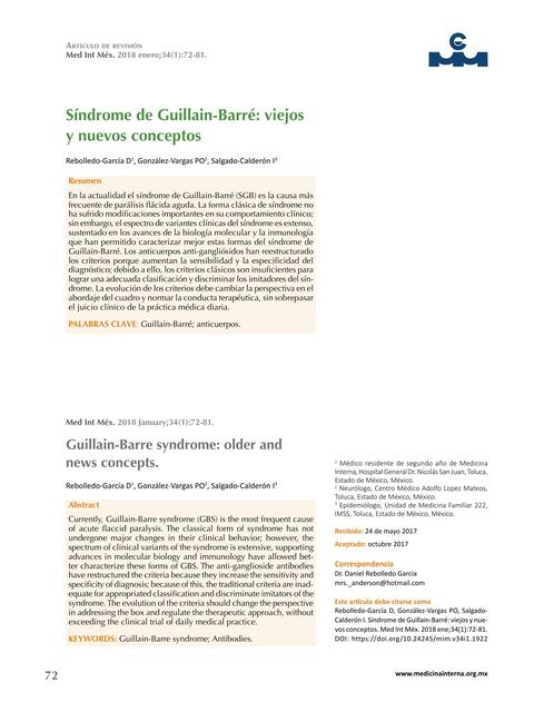 Síndrome de Guillain-Barré: viejos y nuevos conceptos | Luis Guillermo ...