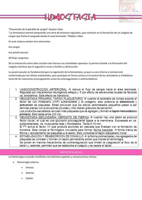 Flashcards de HEMOSTASIA | Por MBC | uDocz