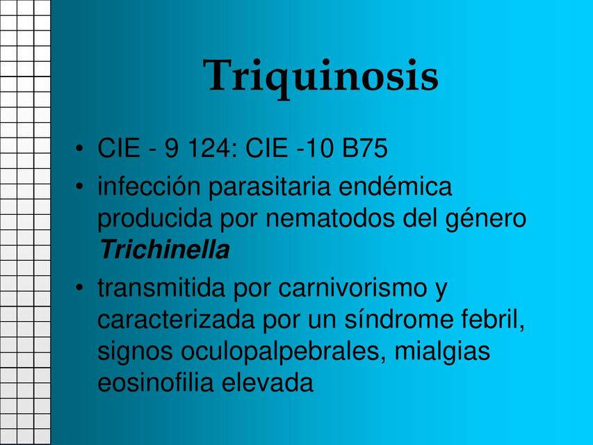ENFERMERIA TRIQUINOSIS HIDATIDOSIS BRUCELOSIS | Len | uDocz