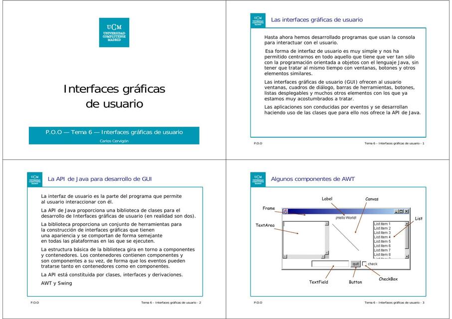 Interfaces gráficas de usuario en Java | Temas de Ingeniería | uDocz