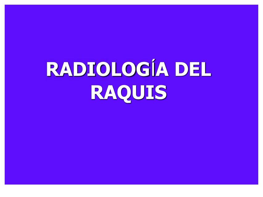 Radiología del raquis | fer | uDocz