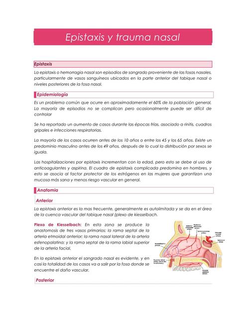 Epistaxis y trauma nasal | Angélica | uDocz