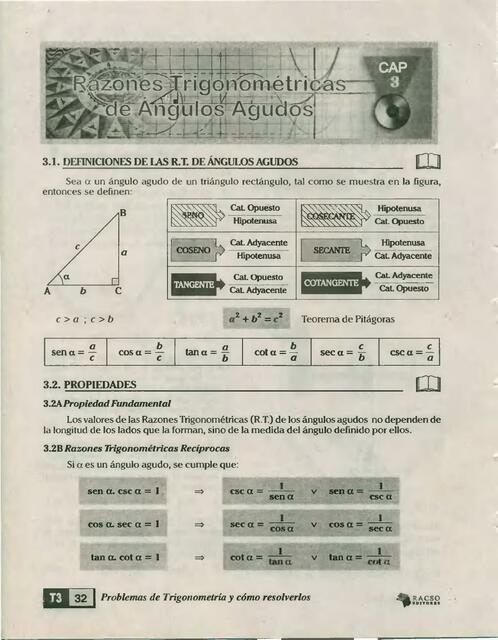 Razones Trigonométricas De ángulos Agudos Matemáticas Y Ciencia Udocz